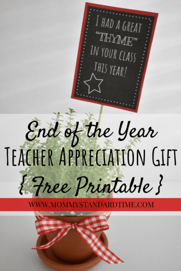 Year-End Teacher Appreciation Gift - Mommy Standard Time