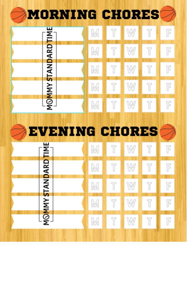 SPORTS THEMED CHORE CHARTS - Mommy Standard Time