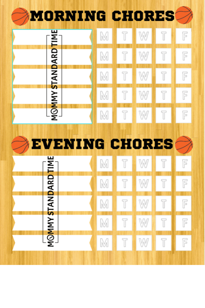 SPORTS THEMED CHORE CHARTS - Mommy Standard Time